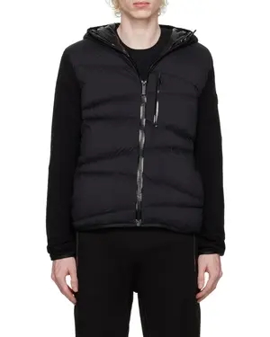 Moncler Padded Wool Zip-up Hooded Down Jacket