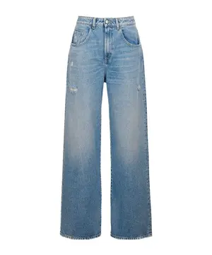 ICON DENIM LOS ANGELES Poppy Wide Leg Distressed Jeans