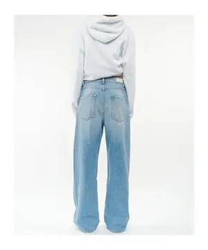 ICON DENIM LOS ANGELES Poppy Wide Leg Distressed Jeans
