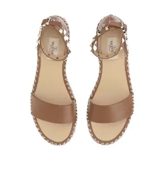 Valentino Garavani Rockstud Espadrille Sandals - Brown
