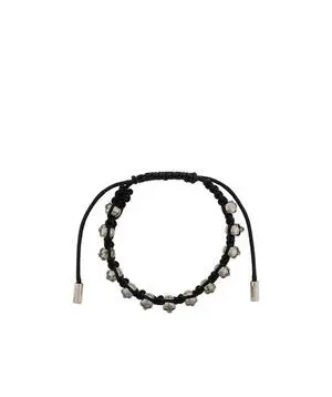 Alexander McQueen Skull Woven Bracelet - Black