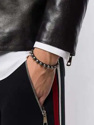 Alexander McQueen Skull Woven Bracelet