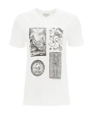Alexander McQueen Skull Graphic Print T-shirt - Gray