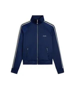 Celine Track Jacket In Vintage Double Jersey - Blue