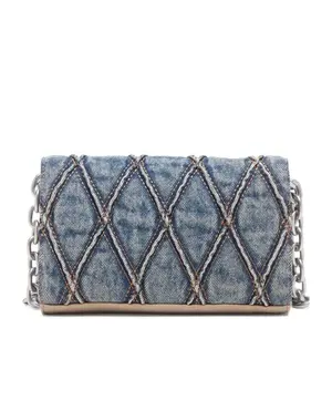 DIESEL® Charm-d Embellished Denim Strap Wallet