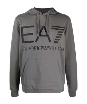EA7 Logo Printed Pullover Hoodie
