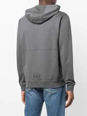EA7 Logo Printed Pullover Hoodie