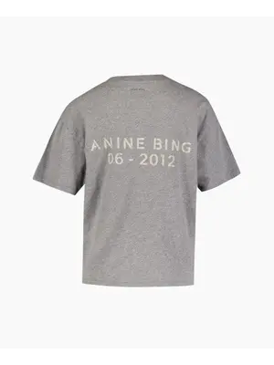 ANINE BING Short Sleeve T-shirt With Logo - Grey