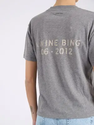 ANINE BING Short Sleeve T-shirt With Logo - Grey