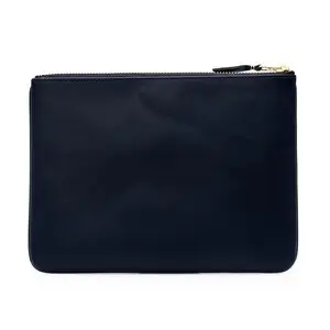 Play Comme Des Garcon Navy Blue Zipper Wallet