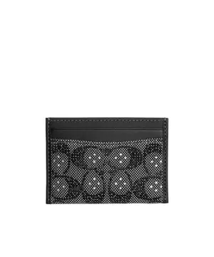 COACH Beaded-detail Card Holder - Black