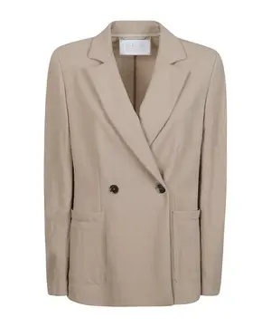 Harris Wharf London Double-breasted Patch-pocket Blazer