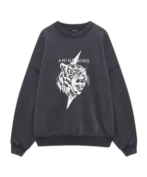 ANINE BING Miles Tiger-print Sweatshirt