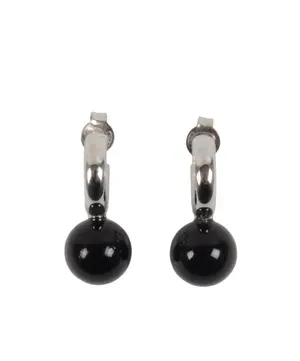 LEMAIRE Polka Dot Hoop Earrings - Black