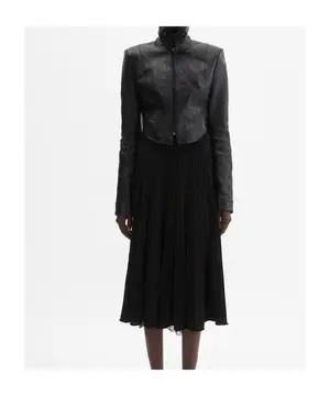 Magda Butrym Curved Hem Leather Jacket