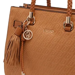 Liu Jo Manhattan Braided-handle Tassel Top Handle Bag