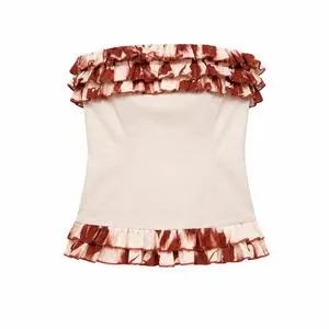 Carmen Says Strapless Ruffle Top With Floral Print