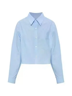 Alexander Wang Cropped Cotton Shirt With Embroidered Logo