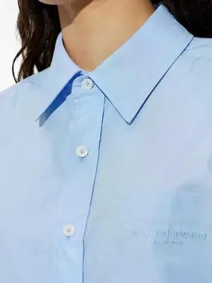 Alexander Wang Cropped Cotton Shirt With Embroidered Logo