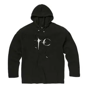 THUG CLUB Bulk Shoulder Waffle Hoodie - Black