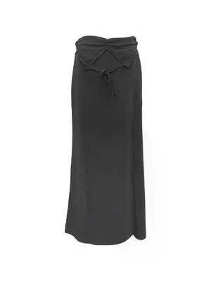 Mardi Mercredi Foldover Waist Ruched Maxi Skirt