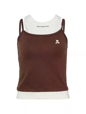 REST & RECREATION Layered Logo-embroidered Tank Top