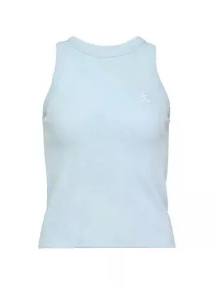 REST & RECREATION Embroidered Logo Cotton Waffle Knit Tank Top