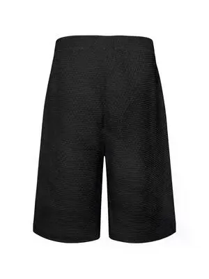 Emporio Armani Embossed Drawstring Bermuda Shorts - Black