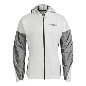 Adidas Terrex Agravic Pro Trail Running Rain Jacket - White/black