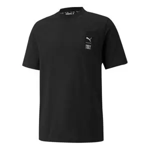 PUMA X First Mile Crossover Pocket Small Label Solid Color Sports Short Sleeve - Black