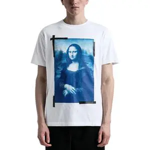 Off-White Ss22 Elizabeth Printing Round Neck Pullover Short Sleeve White T-shirt - Multi-color