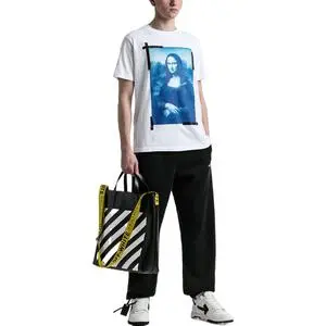 Off-White Ss22 Elizabeth Printing Round Neck Pullover Short Sleeve White T-shirt - Multi-color