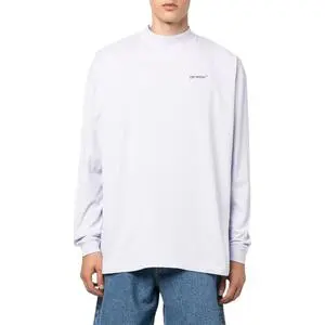 Off-White Fw22 Solid Color Arrow Pattern Logo Printing Round Neck White