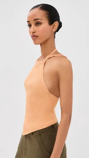 COURREGES Pointy Rib Knit Top