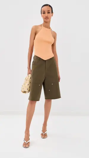COURREGES Pointy Rib Knit Top