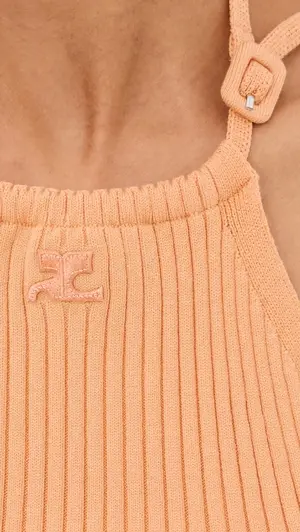 COURREGES Pointy Rib Knit Top