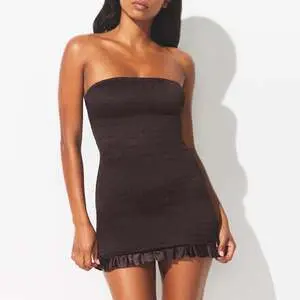SKIMS Smocked Strapless Mini Dress