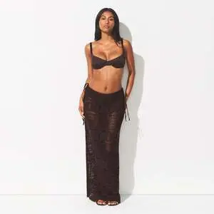 SKIMS Crochet Long Skirt | Deep Neutral | | Swim Cover Ups - Phoenix