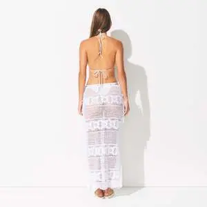 SKIMS Crochet Long Skirt | White | | Swim Cover Ups