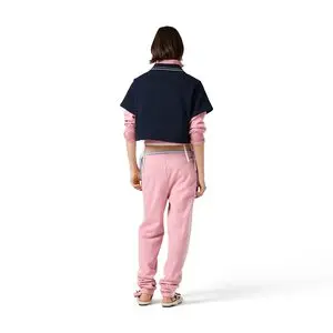 Miu Miu Cropped Cotton Fleece Sweatshirt With Polo Collar - Navy