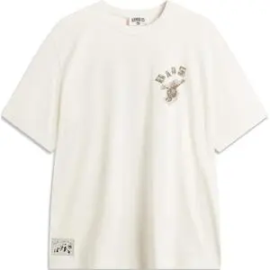 LI-NING Badfive Graphic T-shirt 'beige - Beige/red