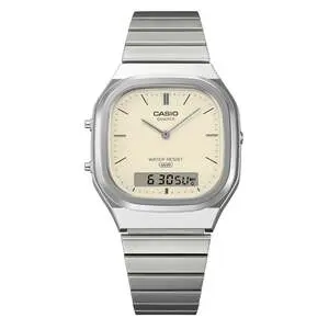 Casio Vintage Aq-240 Series Watch - Silver/yellow