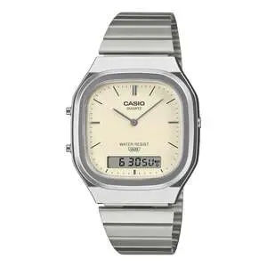 Casio Vintage Aq-240 Series Watch - Silver/yellow