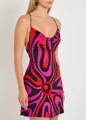 Emilio Pucci Printed Satin-jersey Mini Dress