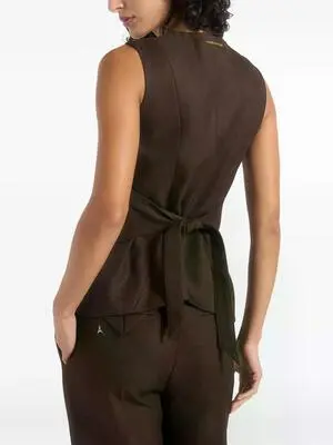 Manière De Voir Tailored Crew Neck Cinch Waistcoat