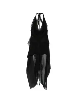 ANN DEMEULEMEESTER Lace Trim Halterneck Top