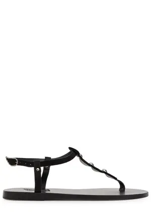 ANCIENT GREEK SANDALS Ilida Studded Suede Sandals - Black