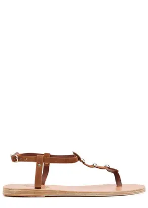 ANCIENT GREEK SANDALS Ilida Studded Suede Sandals - Brown