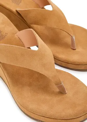 ANCIENT GREEK SANDALS Charys Suede Wedges - Camel