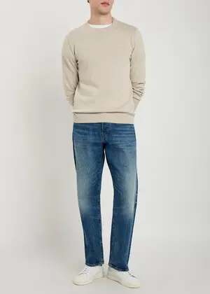 Emporio Armani Logo Embroidered Cotton-knit Jumper